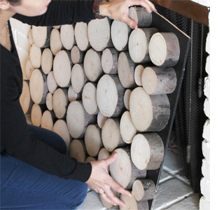 HOME DZINE Home Decor | Faux log panel for real or faux fireplace