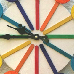 HOME DZINE Craft Ideas | Make a rainbow clock with recycled materials