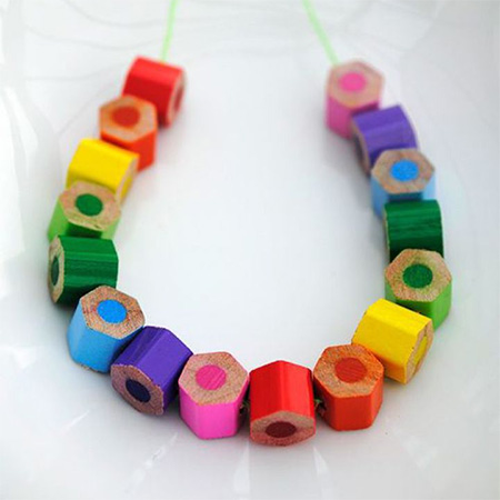 HOME DZINE Craft Ideas | Colourful pencil necklace
