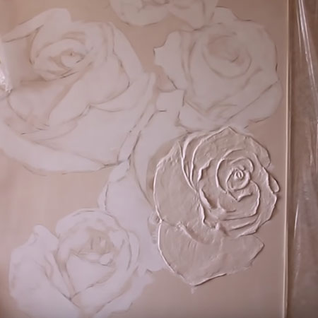 HOME DZINE Home Decor | Bas Relief Plaster Roses Wall Panel