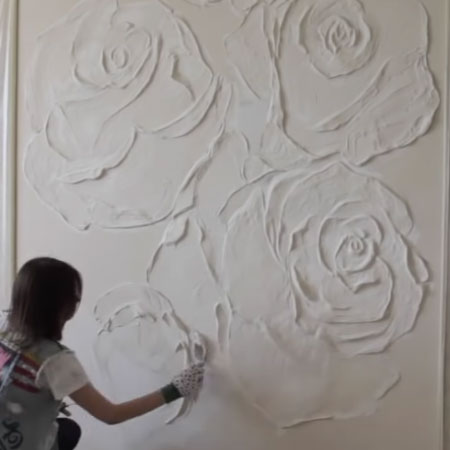 HOME DZINE Home Decor | Bas Relief Plaster Roses Wall Panel