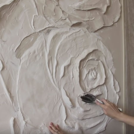 HOME DZINE Home Decor | Bas Relief Plaster Roses Wall Panel