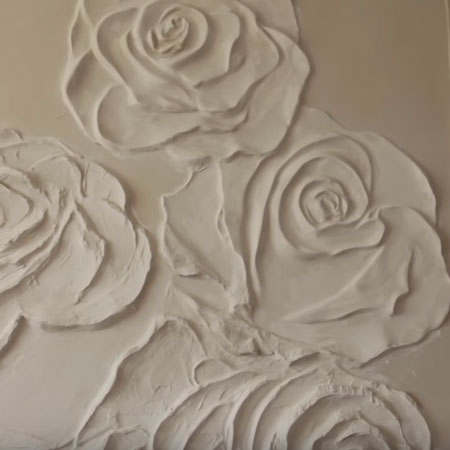 HOME DZINE Home Decor | Bas Relief Plaster Roses Wall Panel