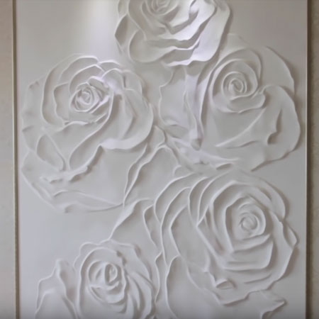 HOME DZINE Home Decor | Bas Relief Plaster Roses Wall Panel