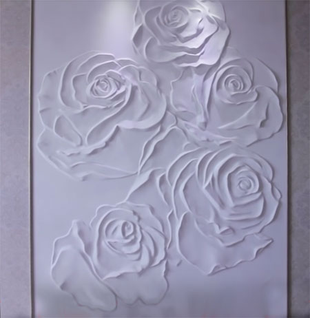 HOME DZINE Home Decor | Bas Relief Plaster Roses Wall Panel