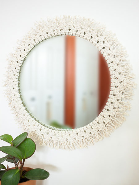 Easy Macramé Framed Mirror